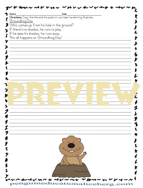 Groundhog Day Poem - Penguin Educational Iceberg