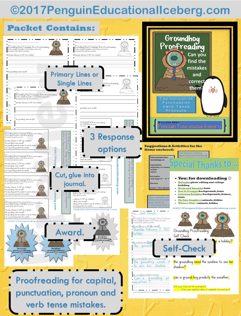 Groundhog Proofreading: Capitalization, Punctuation, and Verb Tense ...